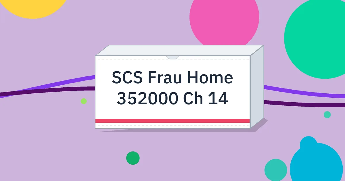 Symbolbild: Packung mit der Aufschrift SCS Frau Home 352000 Ch 14 (PZN 06628627) – Verfügbarkeit und Bezug in Apotheken in Frankfurt am Main