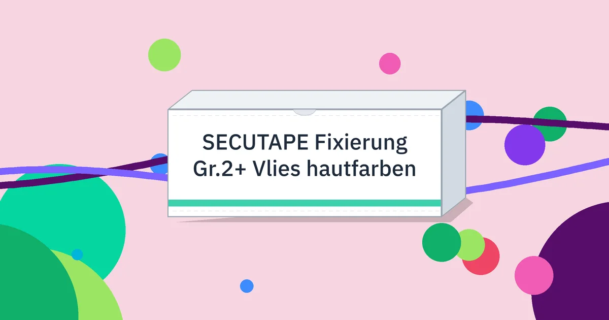 Symbolbild: Packung mit der Aufschrift SECUTAPE Fixierung Gr.2+ Vlies hautfarben (PZN 18424605) – Verfügbarkeit und Bezug in Apotheken in Frankfurt am Main
