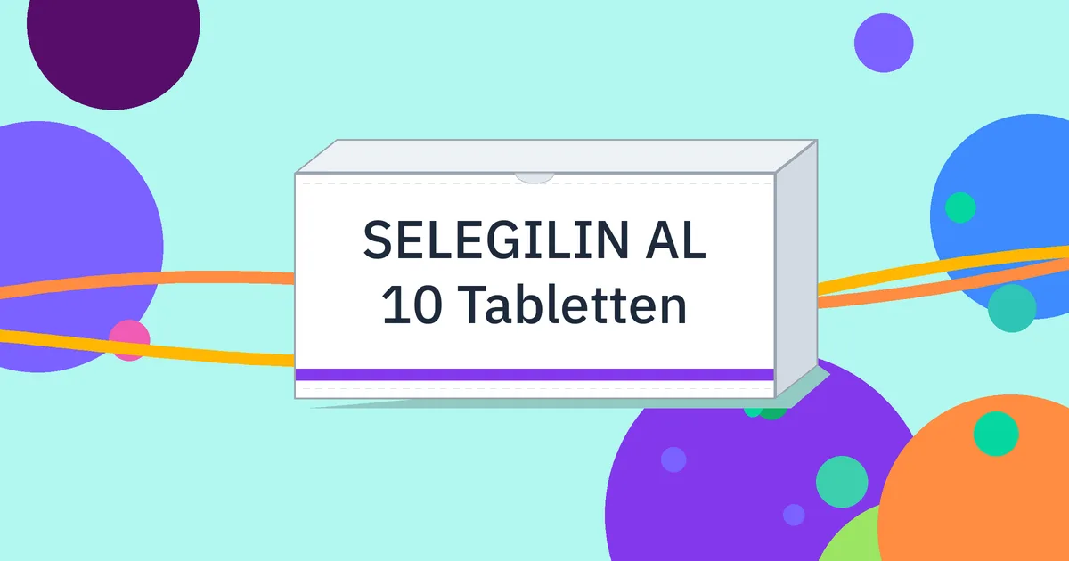 Symbolbild: Packung mit der Aufschrift SELEGILIN AL 10 Tabletten (PZN 00619194) – Verfügbarkeit und Bezug in Apotheken in Frankfurt am Main