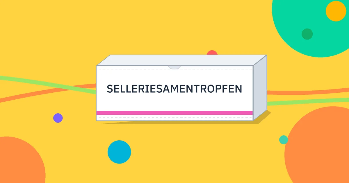 Symbolbild: Packung mit der Aufschrift SELLERIESAMENTROPFEN (PZN 15191833) – Verfügbarkeit und Bezug in Apotheken in Frankfurt am Main