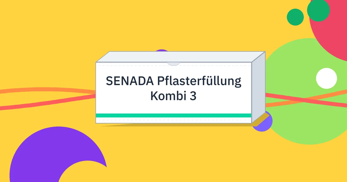 Symbolbild: Packung mit der Aufschrift SENADA Pflasterfüllung Kombi 3 (PZN 00012210) – Verfügbarkeit und Bezug in Apotheken in Frankfurt am Main