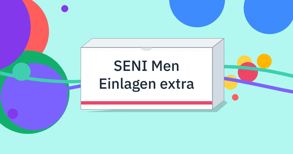 Symbolbild: Packung mit der Aufschrift SENI Men Einlagen extra (PZN 16747221) – Verfügbarkeit und Bezug in Apotheken in Frankfurt am Main