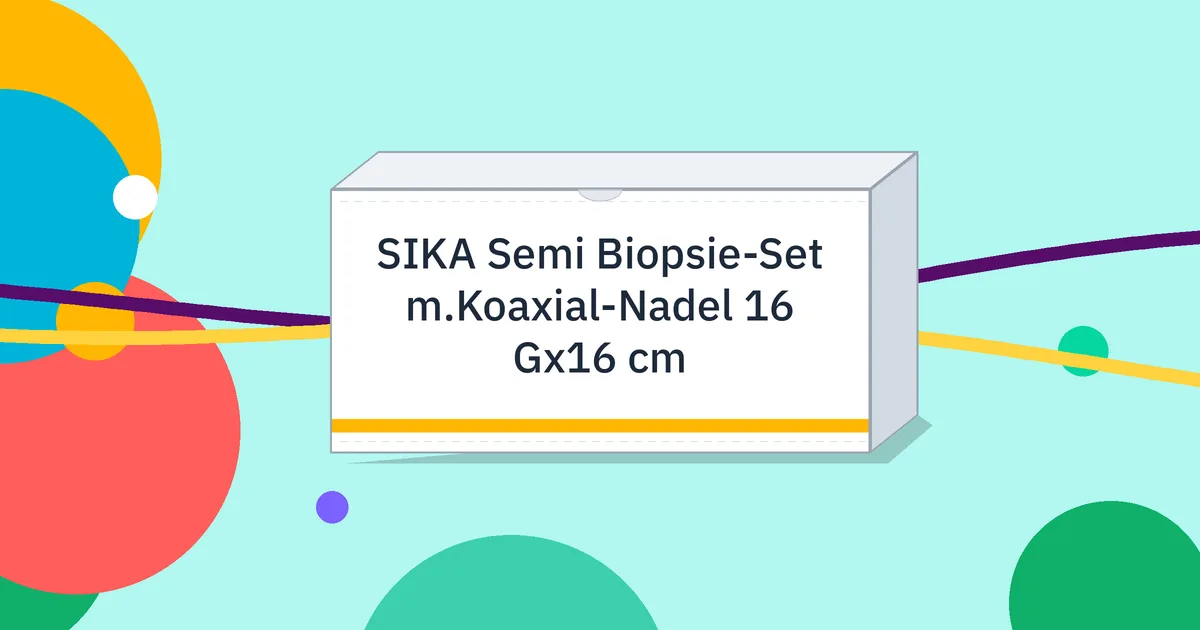 Symbolbild: Packung mit der Aufschrift SIKA Semi Biopsie-Set m.Koaxial-Nadel 16 Gx16 cm (PZN 17940569) – Verfügbarkeit und Bezug in Apotheken in Frankfurt am Main