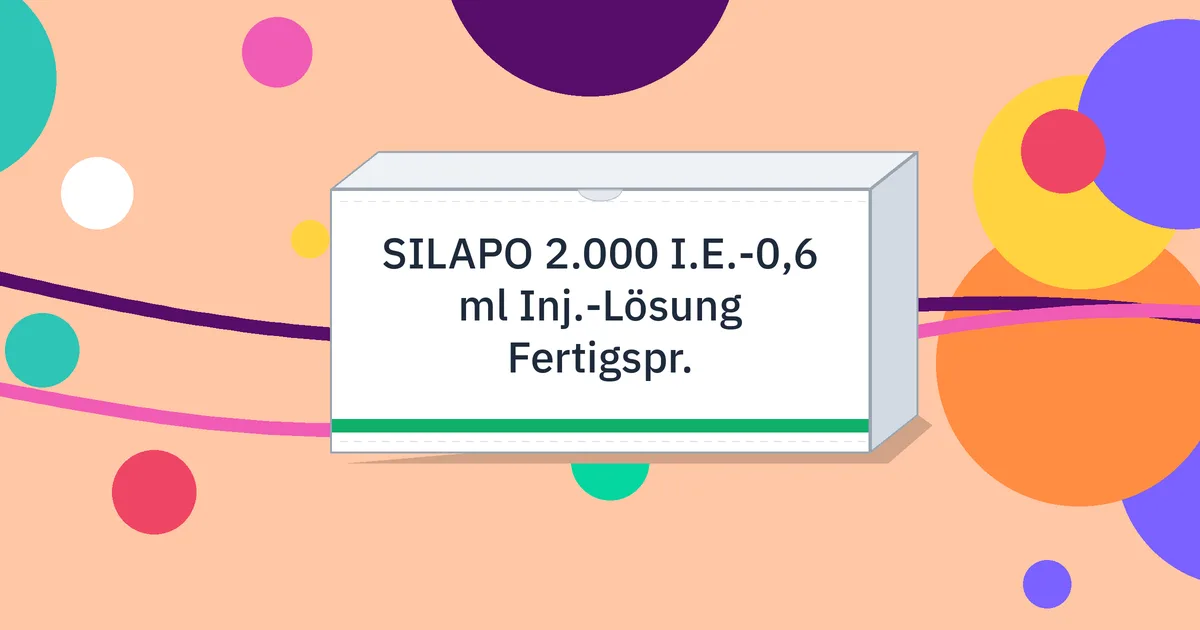 Symbolbild: Packung mit der Aufschrift SILAPO 2.000 I.E.-0,6 ml Inj.-Lösung Fertigspr. (PZN 02157214) – Verfügbarkeit und Bezug in Apotheken in Frankfurt am Main