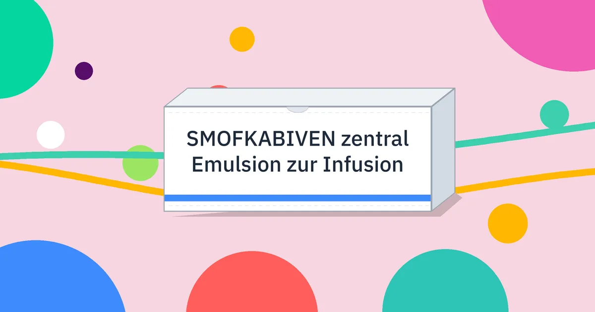 Symbolbild: Packung mit der Aufschrift SMOFKABIVEN zentral Emulsion zur Infusion (PZN 05138200) – Verfügbarkeit und Bezug in Apotheken in Frankfurt am Main