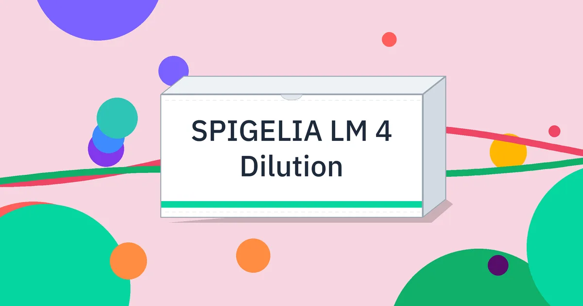 Symbolbild: Packung mit der Aufschrift SPIGELIA LM 4 Dilution (PZN 13195063) – Verfügbarkeit und Bezug in Apotheken in Frankfurt am Main