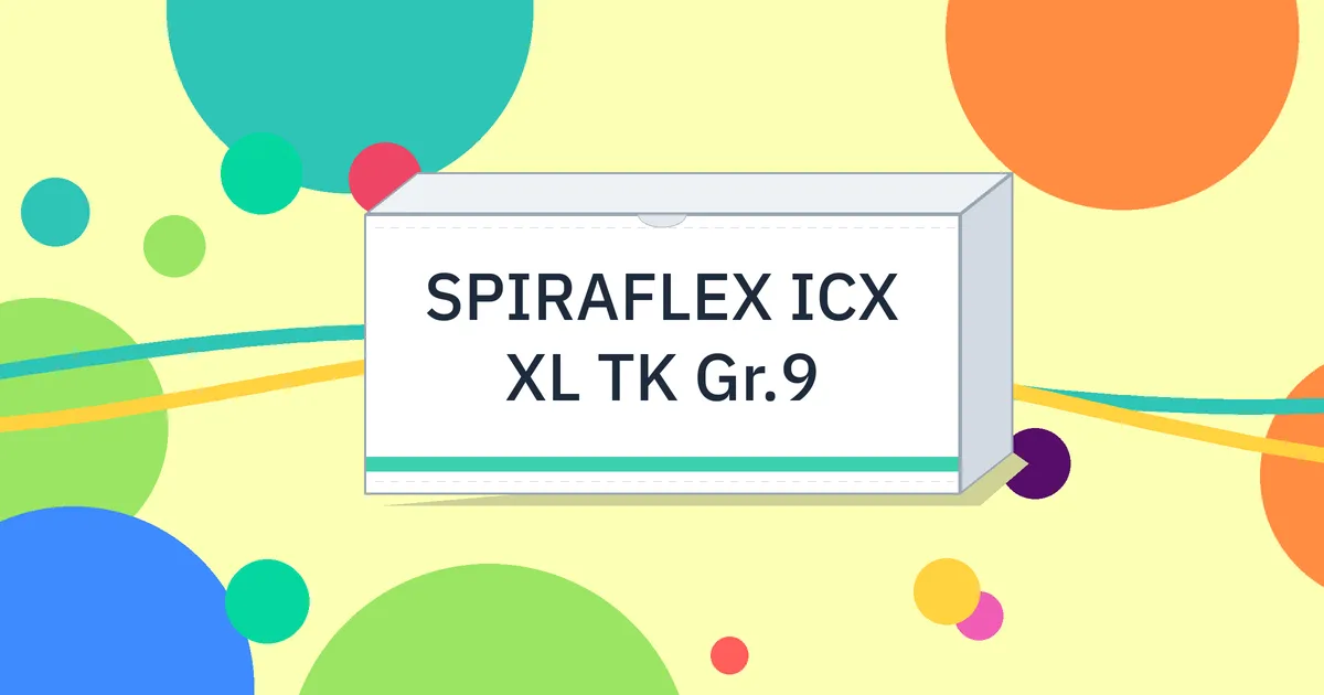 Symbolbild: Packung mit der Aufschrift SPIRAFLEX ICX XL TK Gr.9 (PZN 18222304) – Verfügbarkeit und Bezug in Apotheken in Frankfurt am Main