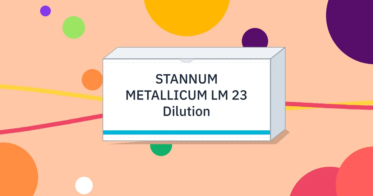 Symbolbild: Packung mit der Aufschrift STANNUM METALLICUM LM 23 Dilution (PZN 13199316) – Verfügbarkeit und Bezug in Apotheken in Frankfurt am Main