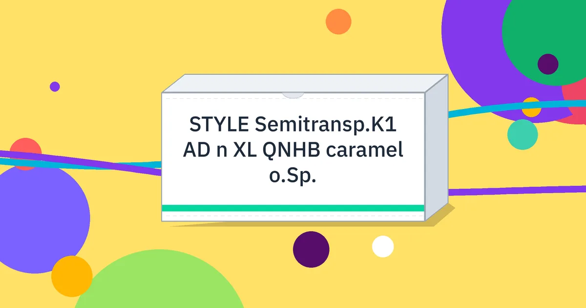 Symbolbild: Packung mit der Aufschrift STYLE Semitransp.K1 AD n XL QNHB caramel o.Sp. (PZN 18869388) – Verfügbarkeit und Bezug in Apotheken in Frankfurt am Main