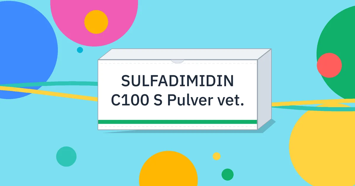 Symbolbild: Packung mit der Aufschrift SULFADIMIDIN C100 S Pulver vet. (PZN 00182923) – Verfügbarkeit und Bezug in Apotheken in Frankfurt am Main