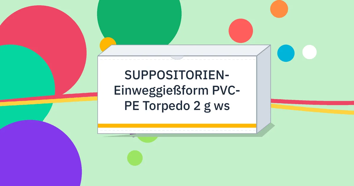 Symbolbild: Packung mit der Aufschrift SUPPOSITORIEN-Einweggießform PVC-PE Torpedo 2 g ws (PZN 18014362) – Verfügbarkeit und Bezug in Apotheken in Frankfurt am Main
