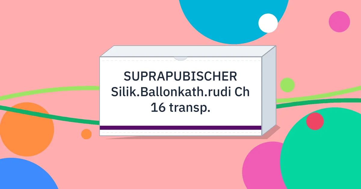 Symbolbild: Packung mit der Aufschrift SUPRAPUBISCHER Silik.Ballonkath.rudi Ch 16 transp. (PZN 19950543) – Verfügbarkeit und Bezug in Apotheken in Frankfurt am Main