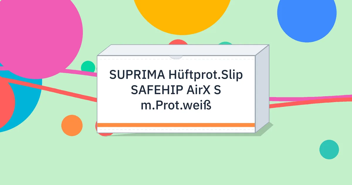 Symbolbild: Packung mit der Aufschrift SUPRIMA Hüftprot.Slip SAFEHIP AirX S m.Prot.weiß (PZN 13818245) – Verfügbarkeit und Bezug in Apotheken in Frankfurt am Main