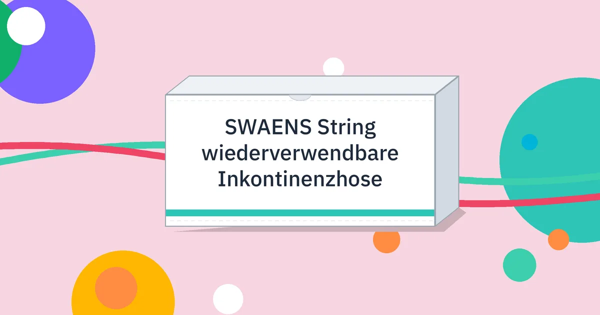 Symbolbild: Packung mit der Aufschrift SWAENS String wiederverwendbare Inkontinenzhose (PZN 11139221) – Verfügbarkeit und Bezug in Apotheken in Frankfurt am Main