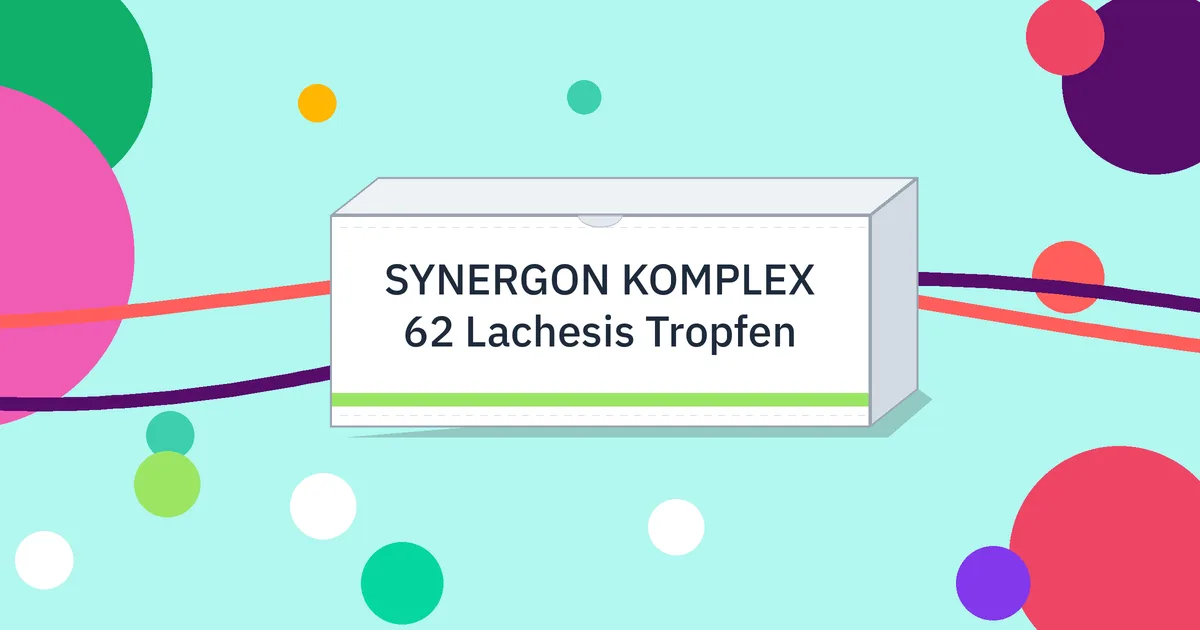 Symbolbild: Packung mit der Aufschrift SYNERGON KOMPLEX 62 Lachesis Tropfen (PZN 02545525) – Verfügbarkeit und Bezug in Apotheken in Frankfurt am Main