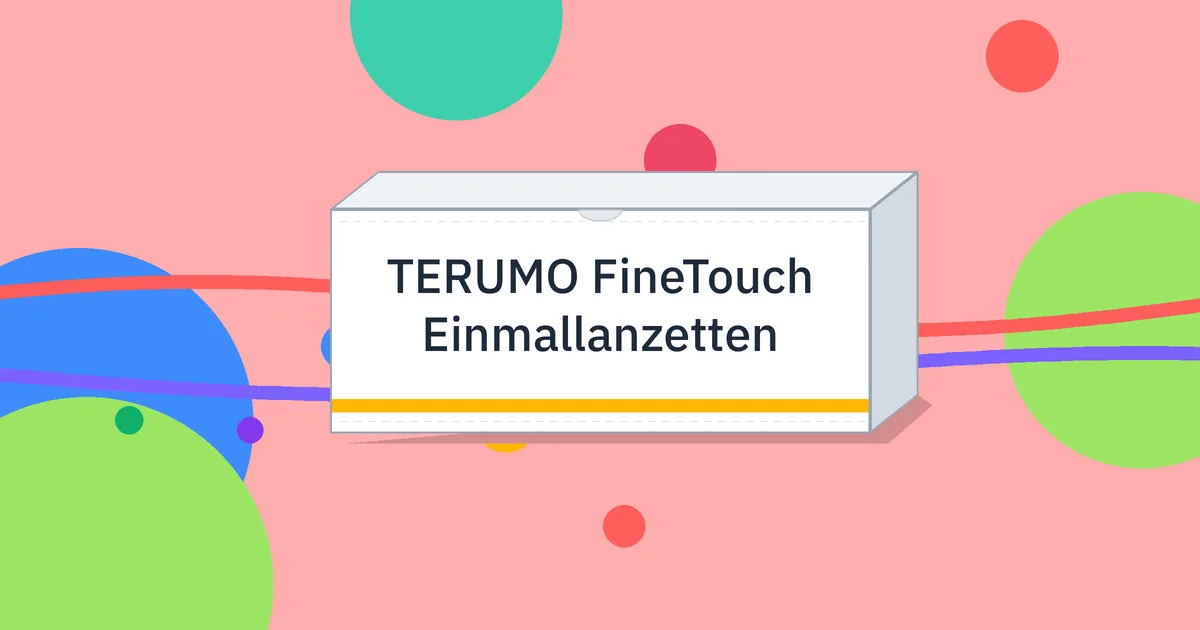 Symbolbild: Packung mit der Aufschrift TERUMO FineTouch Einmallanzetten (PZN 06944475) – Verfügbarkeit und Bezug in Apotheken in Frankfurt am Main