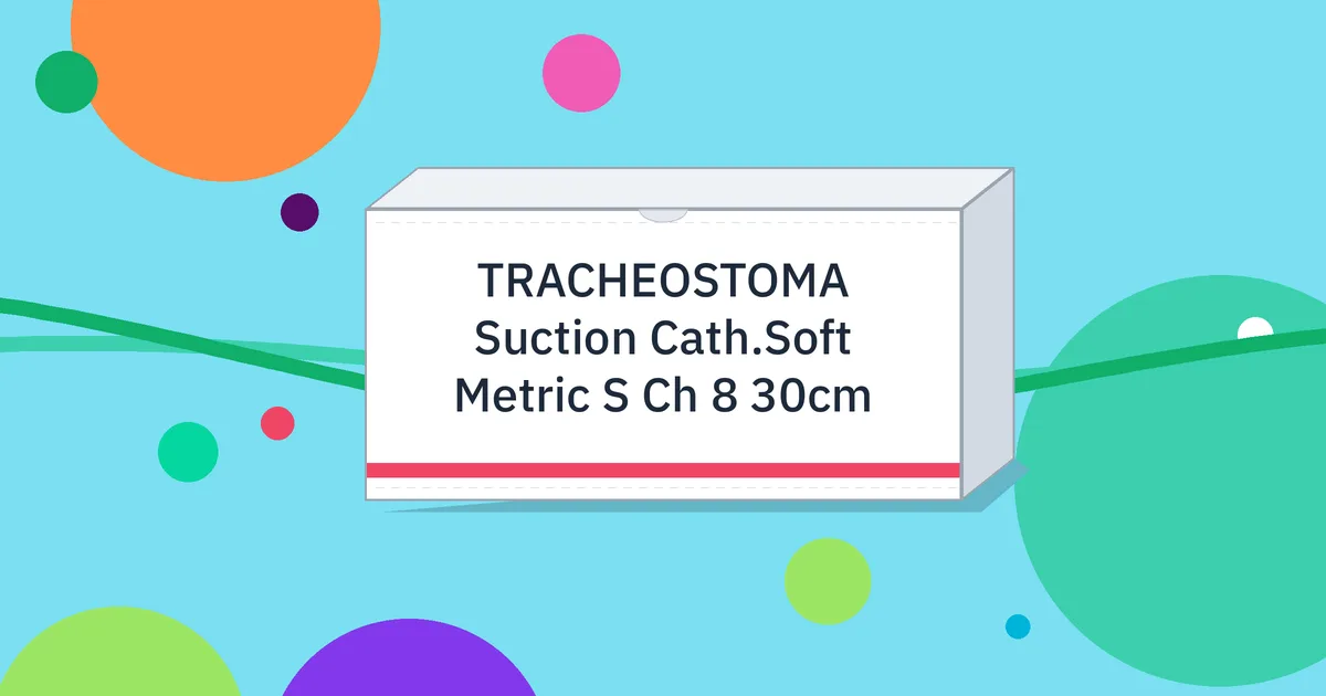 Symbolbild: Packung mit der Aufschrift TRACHEOSTOMA Suction Cath.Soft Metric S Ch 8 30cm (PZN 20313511) – Verfügbarkeit und Bezug in Apotheken in Frankfurt am Main