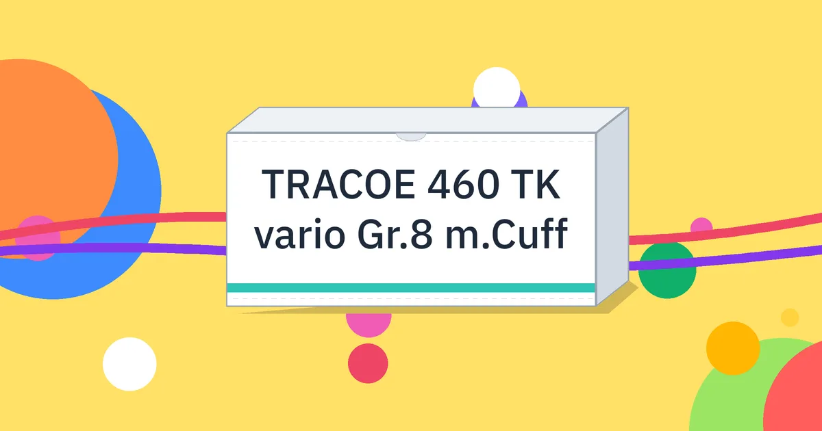 Symbolbild: Packung mit der Aufschrift TRACOE 460 TK vario Gr.8 m.Cuff (PZN 02364373) – Verfügbarkeit und Bezug in Apotheken in Frankfurt am Main