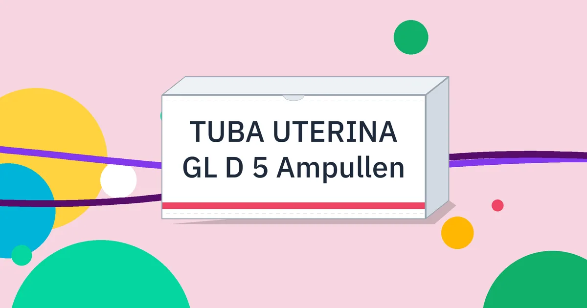 Symbolbild: Packung mit der Aufschrift TUBA UTERINA GL D 5 Ampullen (PZN 03786840) – Verfügbarkeit und Bezug in Apotheken in Frankfurt am Main