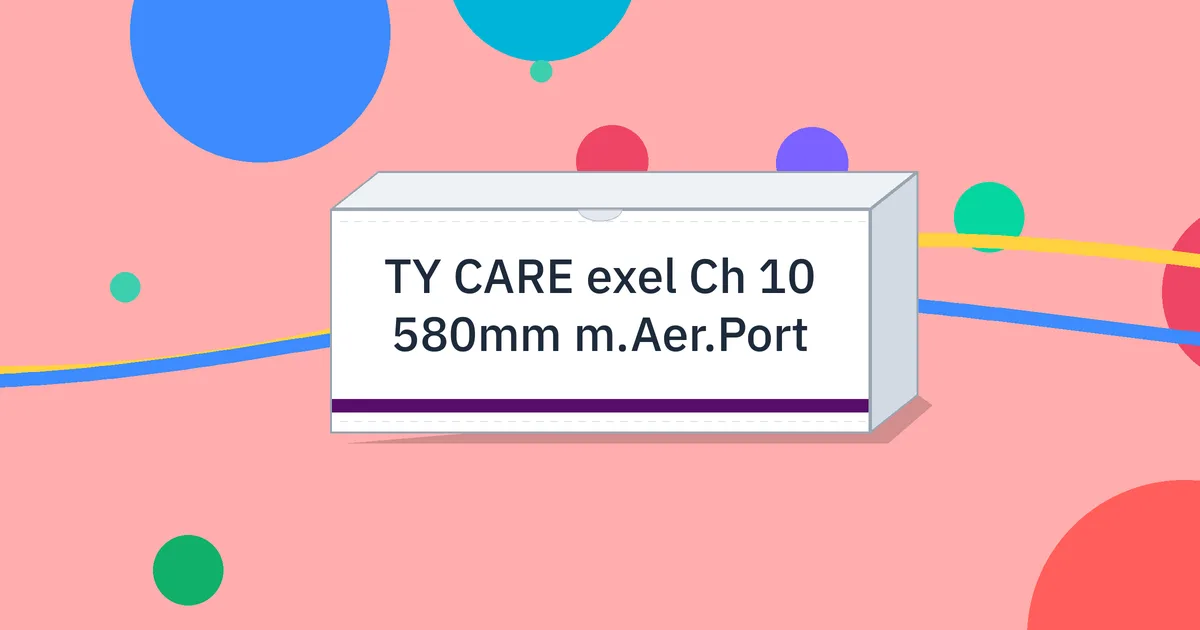 Symbolbild: Packung mit der Aufschrift TY CARE exel Ch 10 580mm m.Aer.Port (PZN 00814323) – Verfügbarkeit und Bezug in Apotheken in Frankfurt am Main