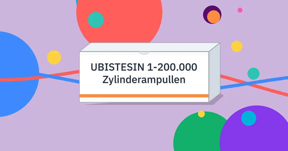 Symbolbild: Packung mit der Aufschrift UBISTESIN 1-200.000 Zylinderampullen (PZN 01205678) – Verfügbarkeit und Bezug in Apotheken in Frankfurt am Main