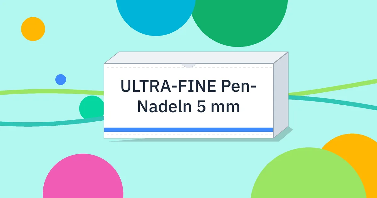 Symbolbild: Packung mit der Aufschrift ULTRA-FINE Pen-Nadeln 5 mm (PZN 20611869) – Verfügbarkeit und Bezug in Apotheken in Frankfurt am Main