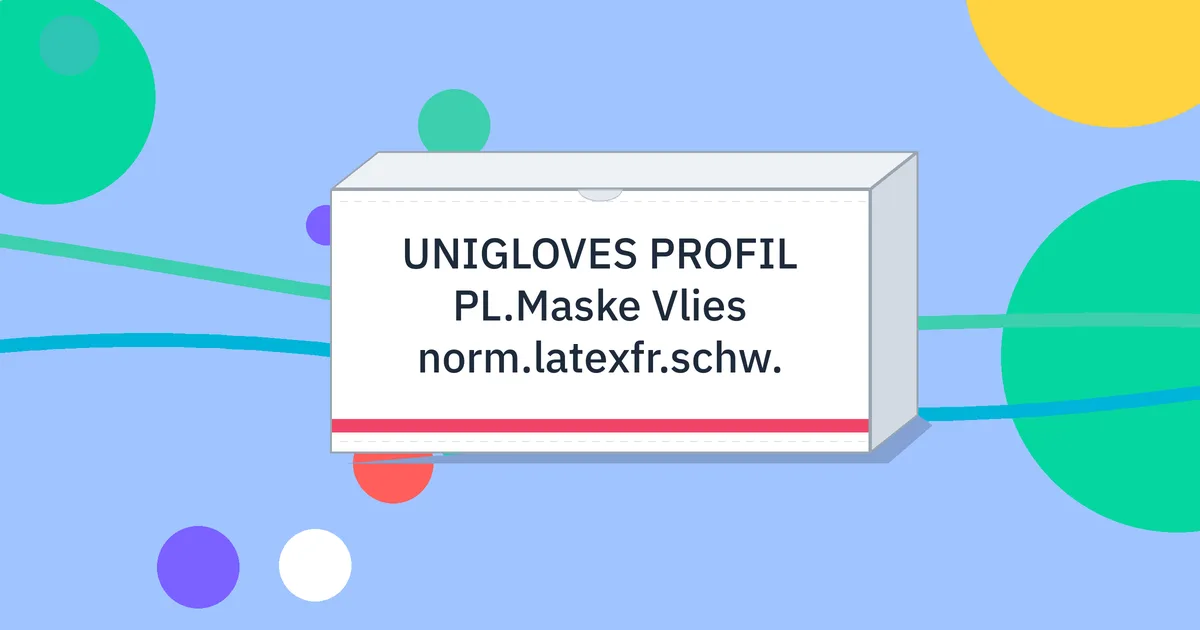 Symbolbild: Packung mit der Aufschrift UNIGLOVES PROFIL PL.Maske Vlies norm.latexfr.schw. (PZN 18176981) – Verfügbarkeit und Bezug in Apotheken in Frankfurt am Main