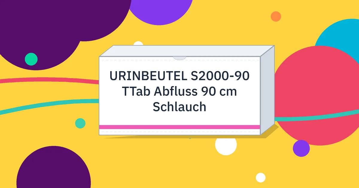 Symbolbild: Packung mit der Aufschrift URINBEUTEL S2000-90 TTab Abfluss 90 cm Schlauch (PZN 03081186) – Verfügbarkeit und Bezug in Apotheken in Frankfurt am Main