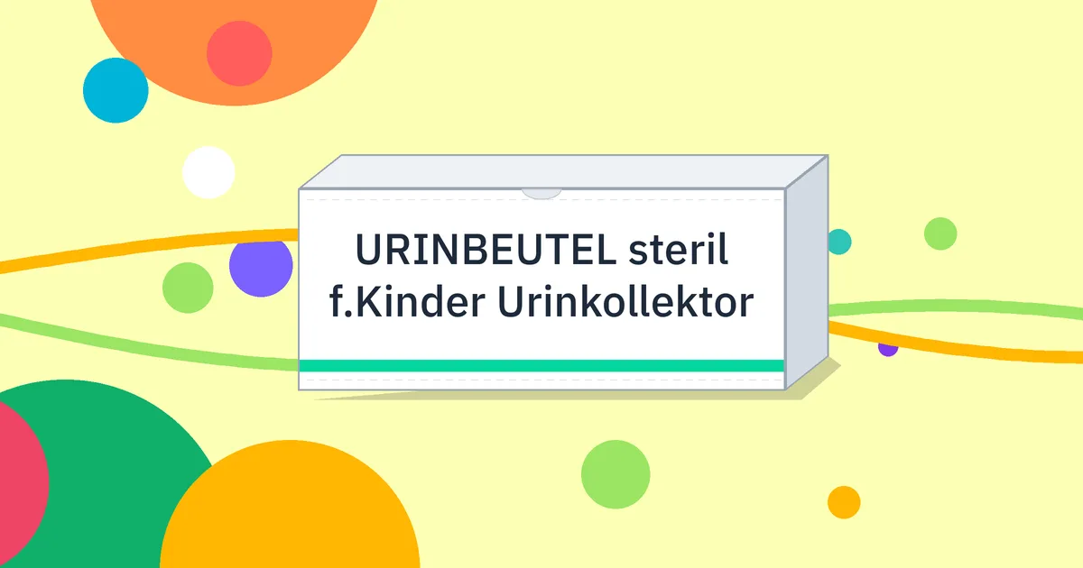Symbolbild: Packung mit der Aufschrift URINBEUTEL steril f.Kinder Urinkollektor (PZN 07593368) – Verfügbarkeit und Bezug in Apotheken in Frankfurt am Main