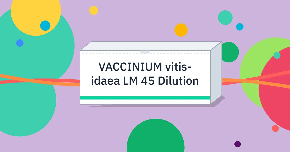 Symbolbild: Packung mit der Aufschrift VACCINIUM vitis-idaea LM 45 Dilution (PZN 13261222) – Verfügbarkeit und Bezug in Apotheken in Frankfurt am Main