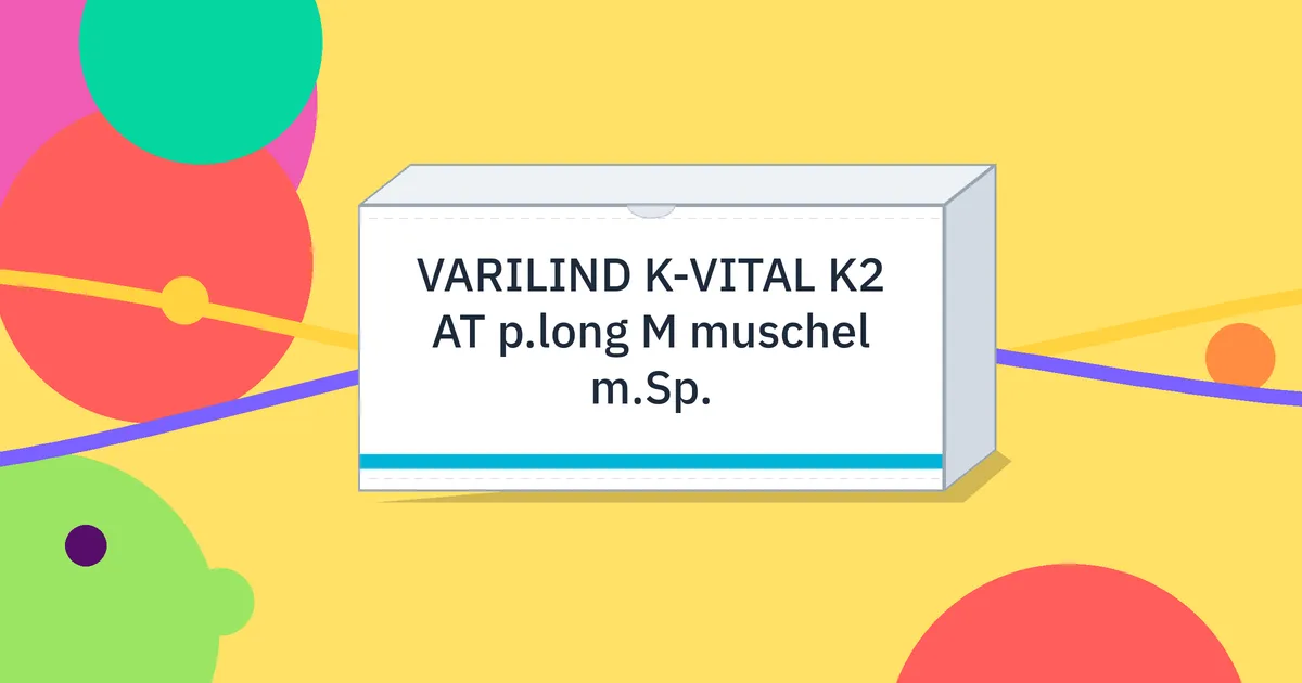 Symbolbild: Packung mit der Aufschrift VARILIND K-VITAL K2 AT p.long M muschel m.Sp. (PZN 20562415) – Verfügbarkeit und Bezug in Apotheken in Frankfurt am Main