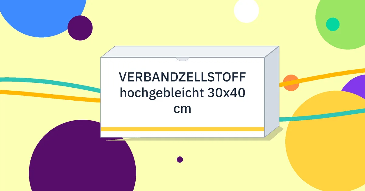 Symbolbild: Packung mit der Aufschrift VERBANDZELLSTOFF hochgebleicht 30x40 cm (PZN 04045790) – Verfügbarkeit und Bezug in Apotheken in Frankfurt am Main