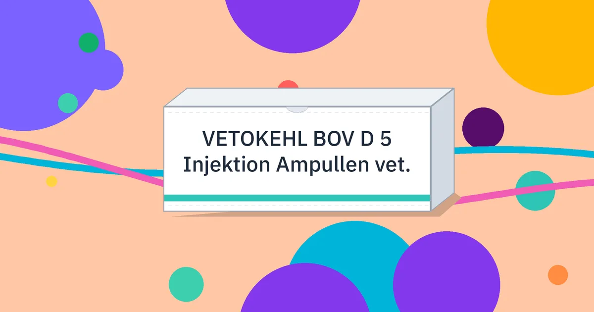 Symbolbild: Packung mit der Aufschrift VETOKEHL BOV D 5 Injektion Ampullen vet. (PZN 00163191) – Verfügbarkeit und Bezug in Apotheken in Frankfurt am Main