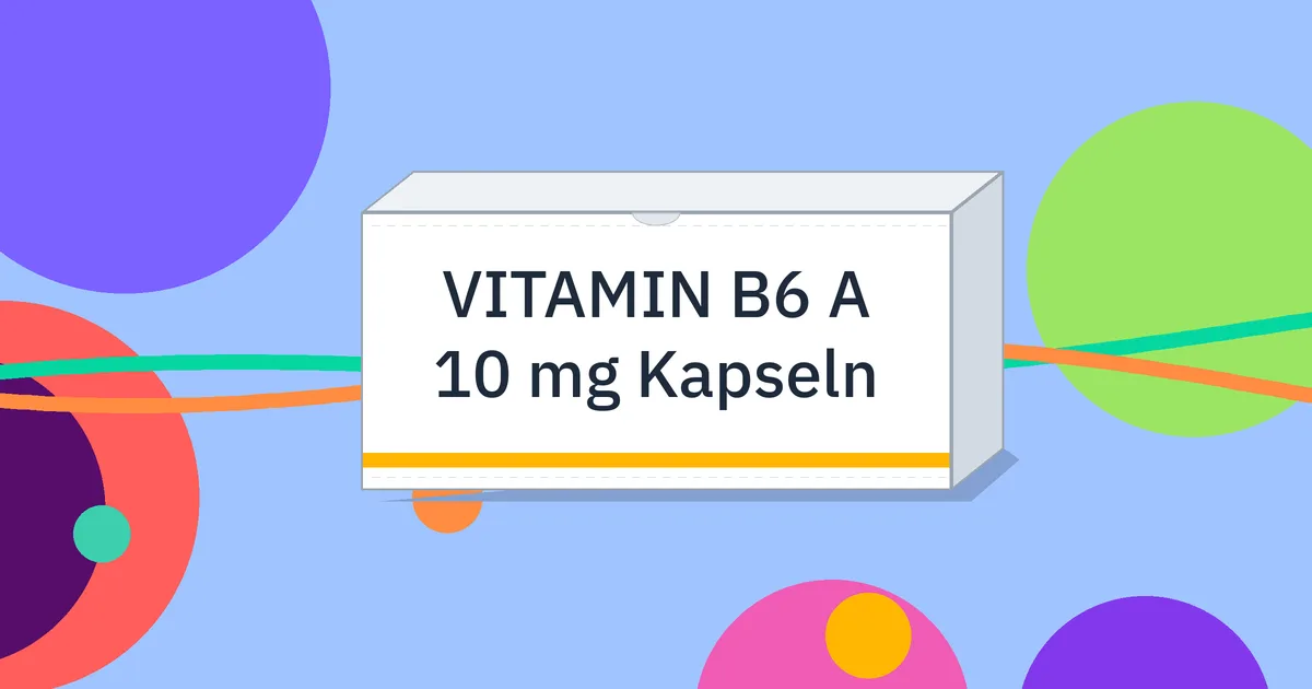 Symbolbild: Packung mit der Aufschrift VITAMIN B6 A 10 mg Kapseln (PZN 18445984) – Verfügbarkeit und Bezug in Apotheken in Frankfurt am Main