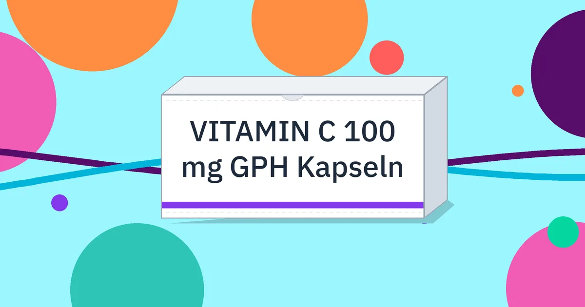 Symbolbild: Packung mit der Aufschrift VITAMIN C 100 mg GPH Kapseln (PZN 04631855) – Verfügbarkeit und Bezug in Apotheken in Frankfurt am Main
