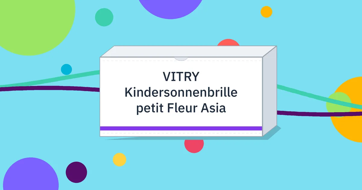 Symbolbild: Packung mit der Aufschrift VITRY Kindersonnenbrille petit Fleur Asia (PZN 18452872) – Verfügbarkeit und Bezug in Apotheken in Frankfurt am Main