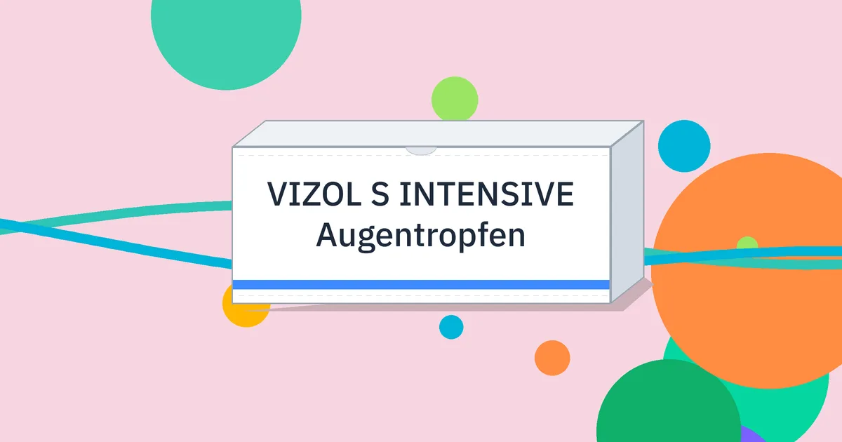 Symbolbild: Packung mit der Aufschrift VIZOL S INTENSIVE Augentropfen (PZN 19818536) – Verfügbarkeit und Bezug in Apotheken in Frankfurt am Main
