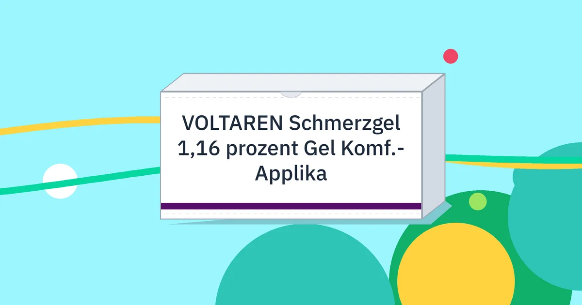 Symbolbild: Packung mit der Aufschrift VOLTAREN Schmerzgel 1,16 prozent Gel Komf.-Applika (PZN 12732033) – Verfügbarkeit und Bezug in Apotheken in Frankfurt am Main
