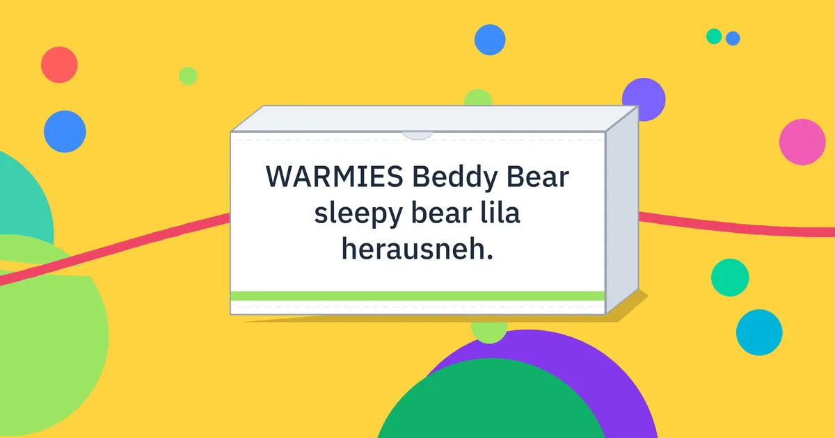 Symbolbild: Packung mit der Aufschrift WARMIES Beddy Bear sleepy bear lila herausneh. (PZN 10353076) – Verfügbarkeit und Bezug in Apotheken in Frankfurt am Main