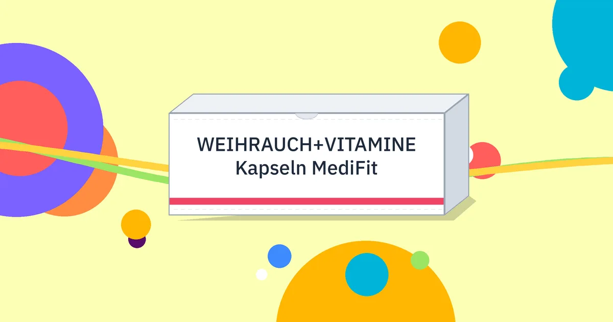 Symbolbild: Packung mit der Aufschrift WEIHRAUCH+VITAMINE Kapseln MediFit (PZN 11293005) – Verfügbarkeit und Bezug in Apotheken in Frankfurt am Main
