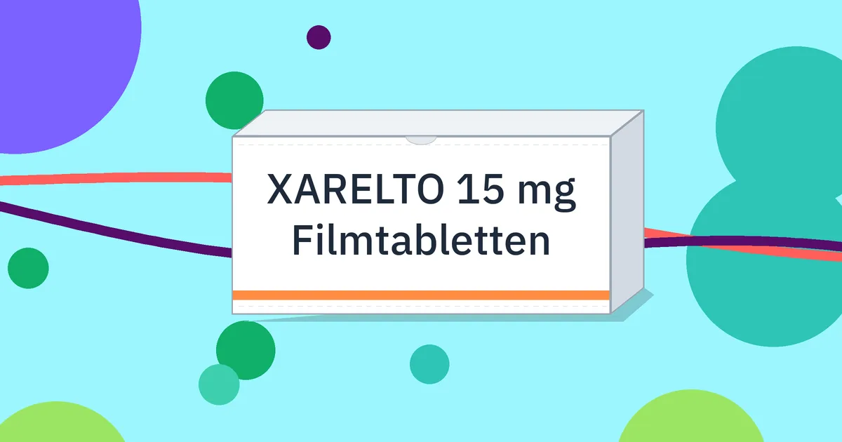 Symbolbild: Packung mit der Aufschrift XARELTO 15 mg Filmtabletten (PZN 13902862) – Verfügbarkeit und Bezug in Apotheken in Frankfurt am Main