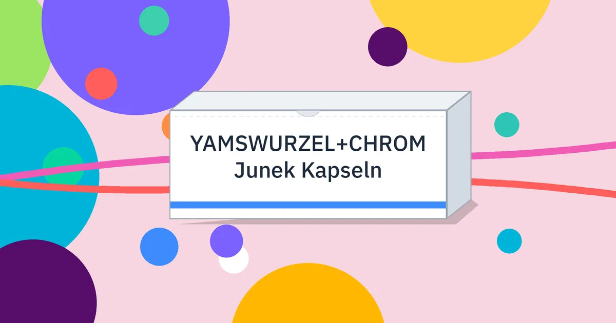 Symbolbild: Packung mit der Aufschrift YAMSWURZEL+CHROM Junek Kapseln (PZN 03536758) – Verfügbarkeit und Bezug in Apotheken in Frankfurt am Main