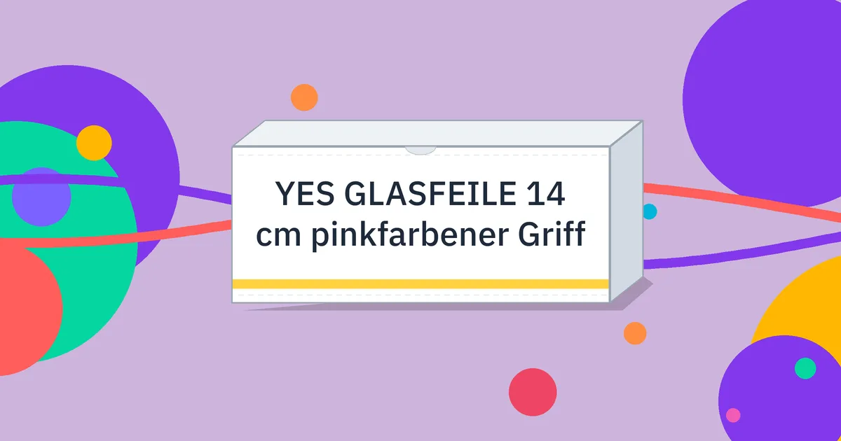 Symbolbild: Packung mit der Aufschrift YES GLASFEILE 14 cm pinkfarbener Griff (PZN 20546008) – Verfügbarkeit und Bezug in Apotheken in Frankfurt am Main