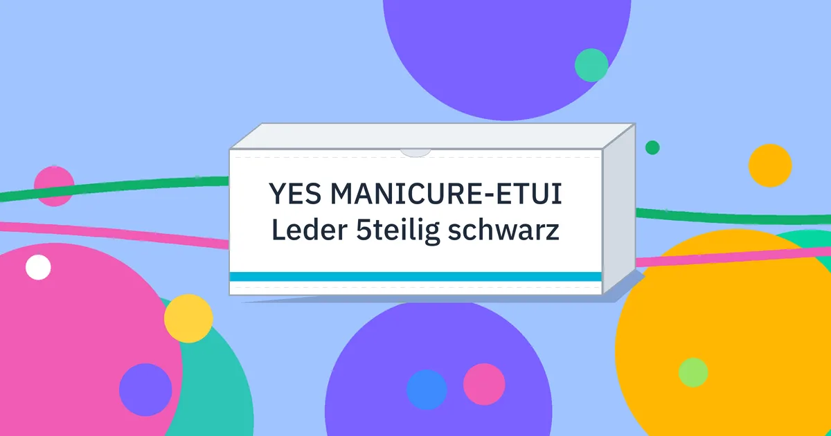 Symbolbild: Packung mit der Aufschrift YES MANICURE-ETUI Leder 5teilig schwarz (PZN 15733978) – Verfügbarkeit und Bezug in Apotheken in Frankfurt am Main