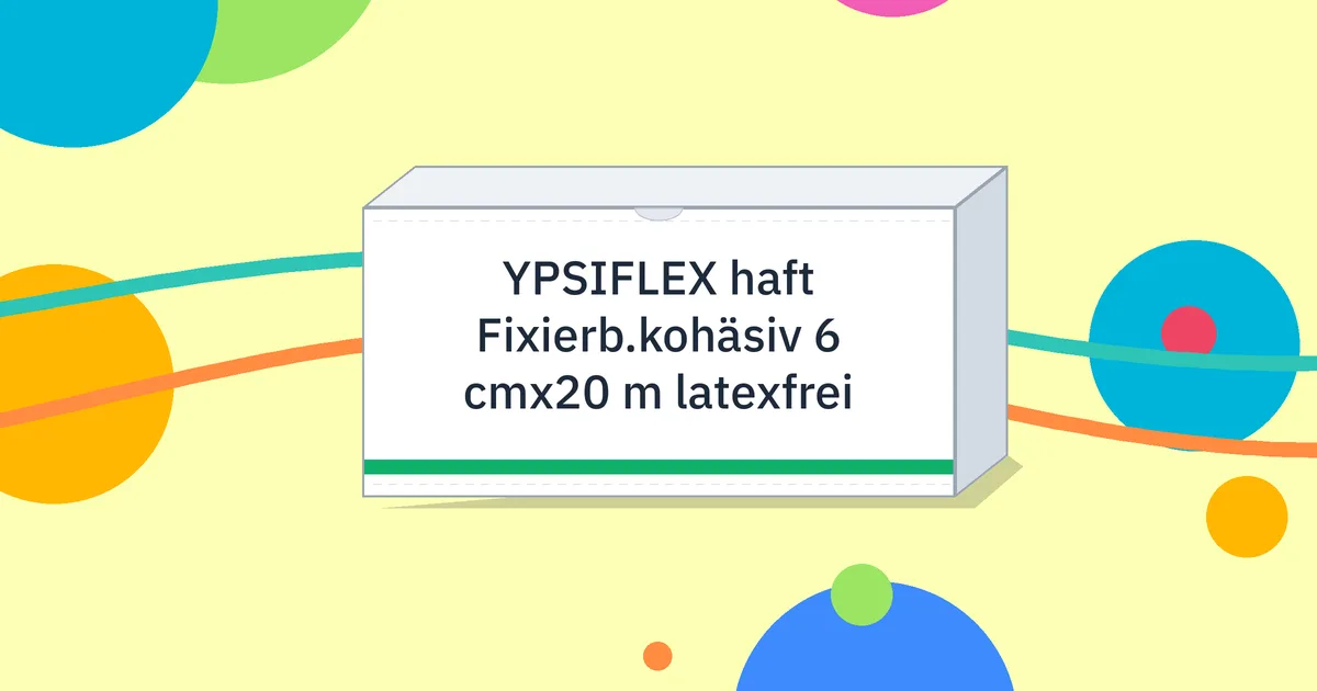 Symbolbild: Packung mit der Aufschrift YPSIFLEX haft Fixierb.kohäsiv 6 cmx20 m latexfrei (PZN 20945493) – Verfügbarkeit und Bezug in Apotheken in Frankfurt am Main