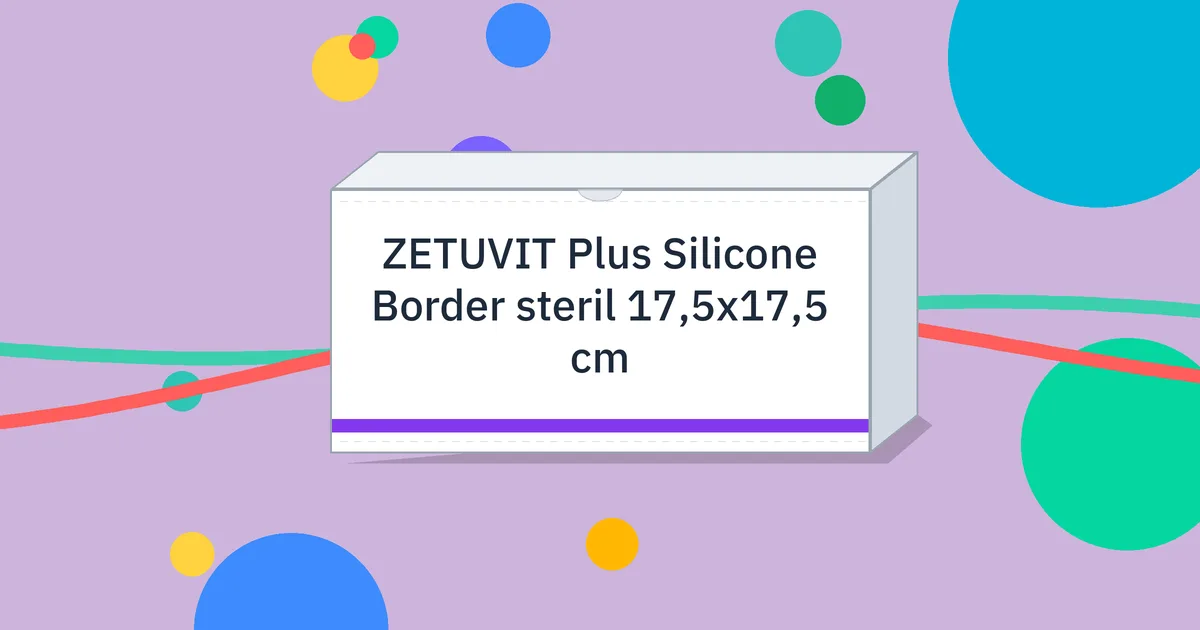 Symbolbild: Packung mit der Aufschrift ZETUVIT Plus Silicone Border steril 17,5x17,5 cm (PZN 20016411) – Verfügbarkeit und Bezug in Apotheken in Frankfurt am Main