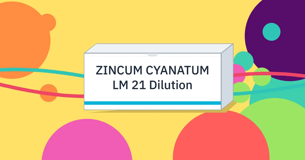 Symbolbild: Packung mit der Aufschrift ZINCUM CYANATUM LM 21 Dilution (PZN 13292487) – Verfügbarkeit und Bezug in Apotheken in Frankfurt am Main