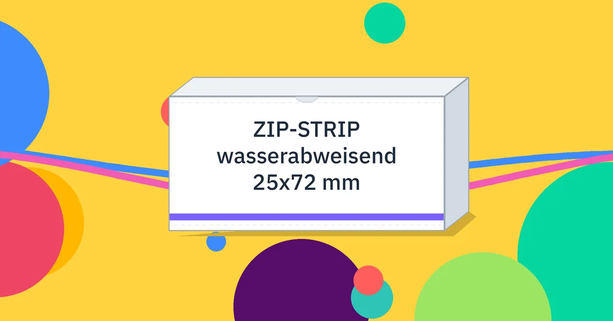 Symbolbild: Packung mit der Aufschrift ZIP-STRIP wasserabweisend 25x72 mm (PZN 01021381) – Verfügbarkeit und Bezug in Apotheken in Frankfurt am Main