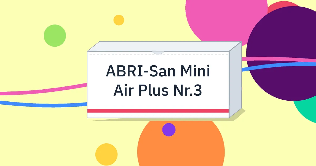 Symbolbild: Packung mit der Aufschrift ABRI-San Mini Air Plus Nr.3 (PZN 02806115) – Verfügbarkeit und Bezug in Apotheken in Frankfurt am Main