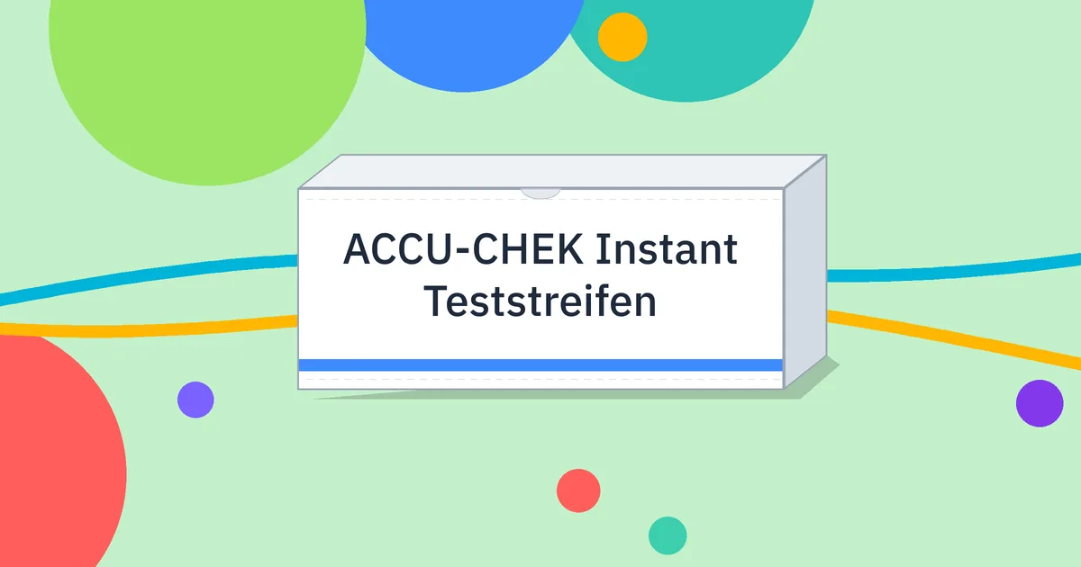 Symbolbild: Packung mit der Aufschrift ACCU-CHEK Instant Teststreifen (PZN 14261885) – Verfügbarkeit und Bezug in Apotheken in Frankfurt am Main